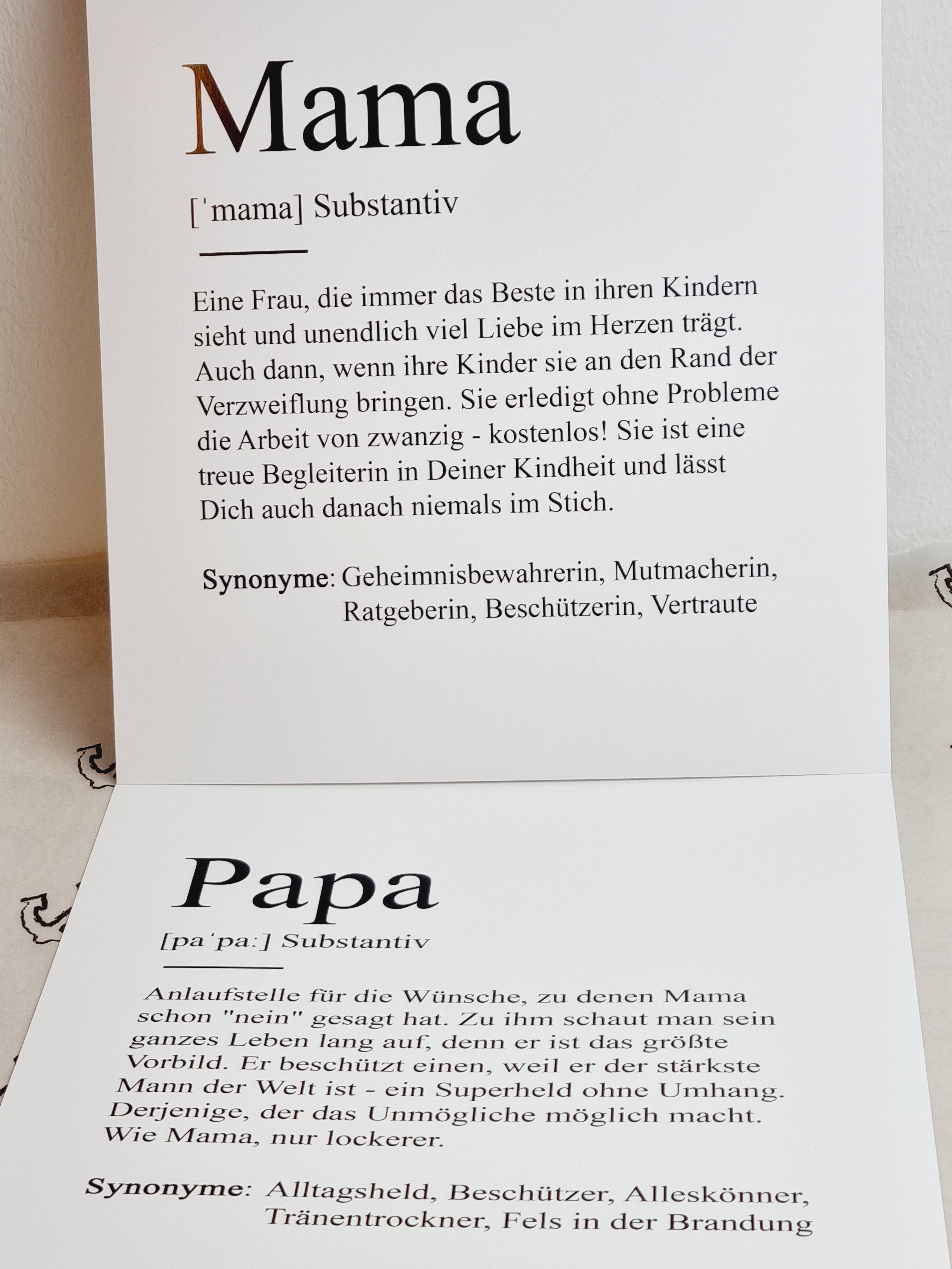 Poster "Substantiv" Mama oder Papa – FrauenSchnickSchnack